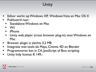 Serious multiplayer 3D games using Unity, Flash and Red5 | PPT