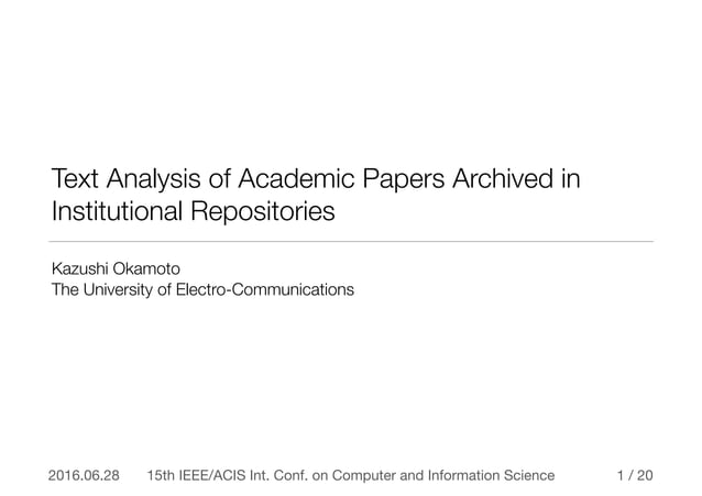 Text Analysis of Academic Papers Archived in Institutional Repositories ...