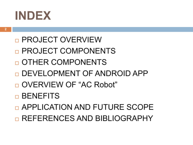 Presentation slides on android controlled robot | PPTX