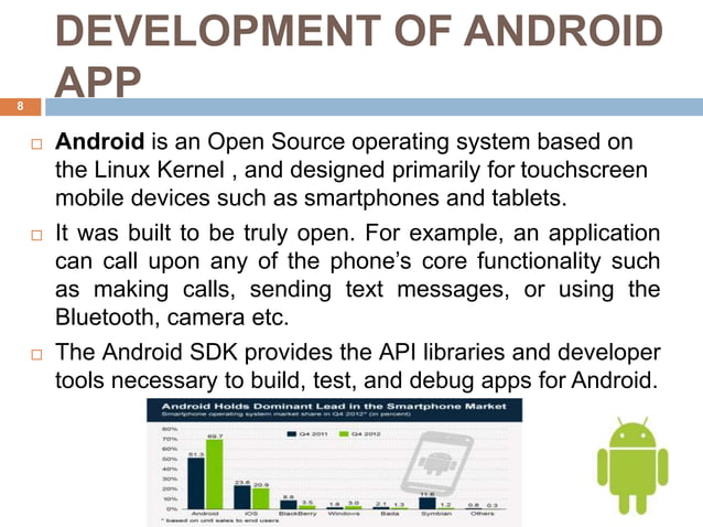 Presentation slides on android controlled robot | PPT