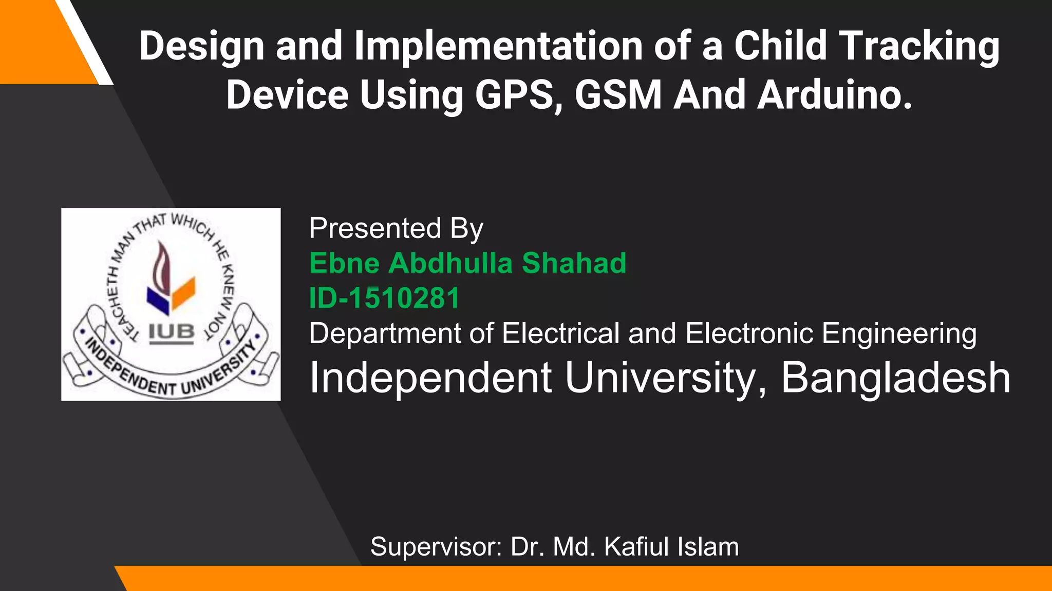 Presentation slides on Child Tracking System | PPTX