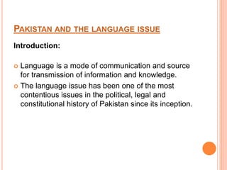 Pakistan and its Languages | PPTX