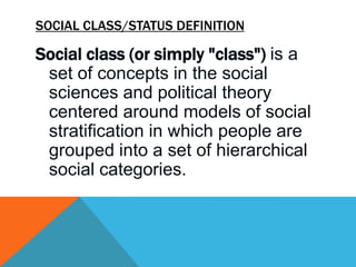 Representation Of Class & Status | PPT