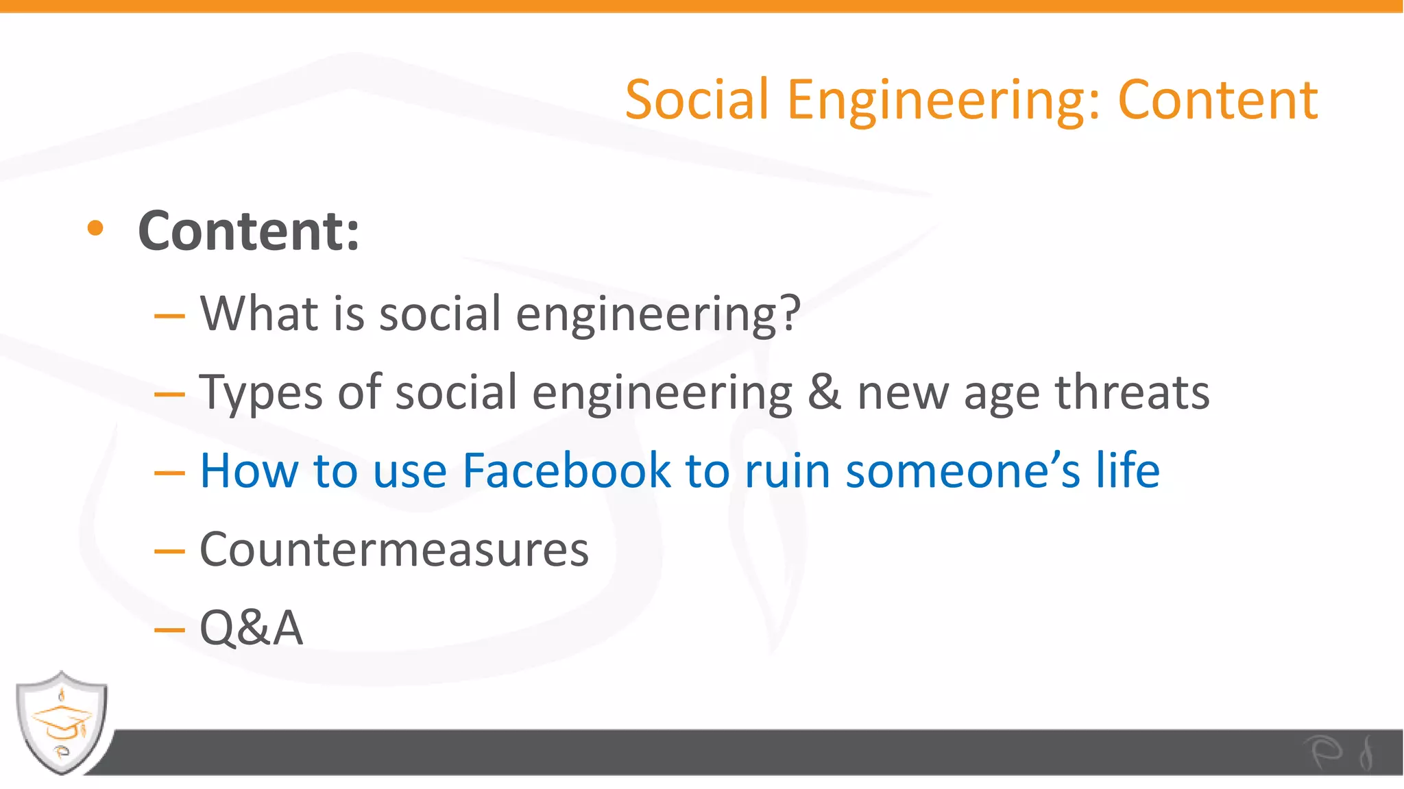 Presentation of Social Engineering - The Art of Human Hacking | PPTX