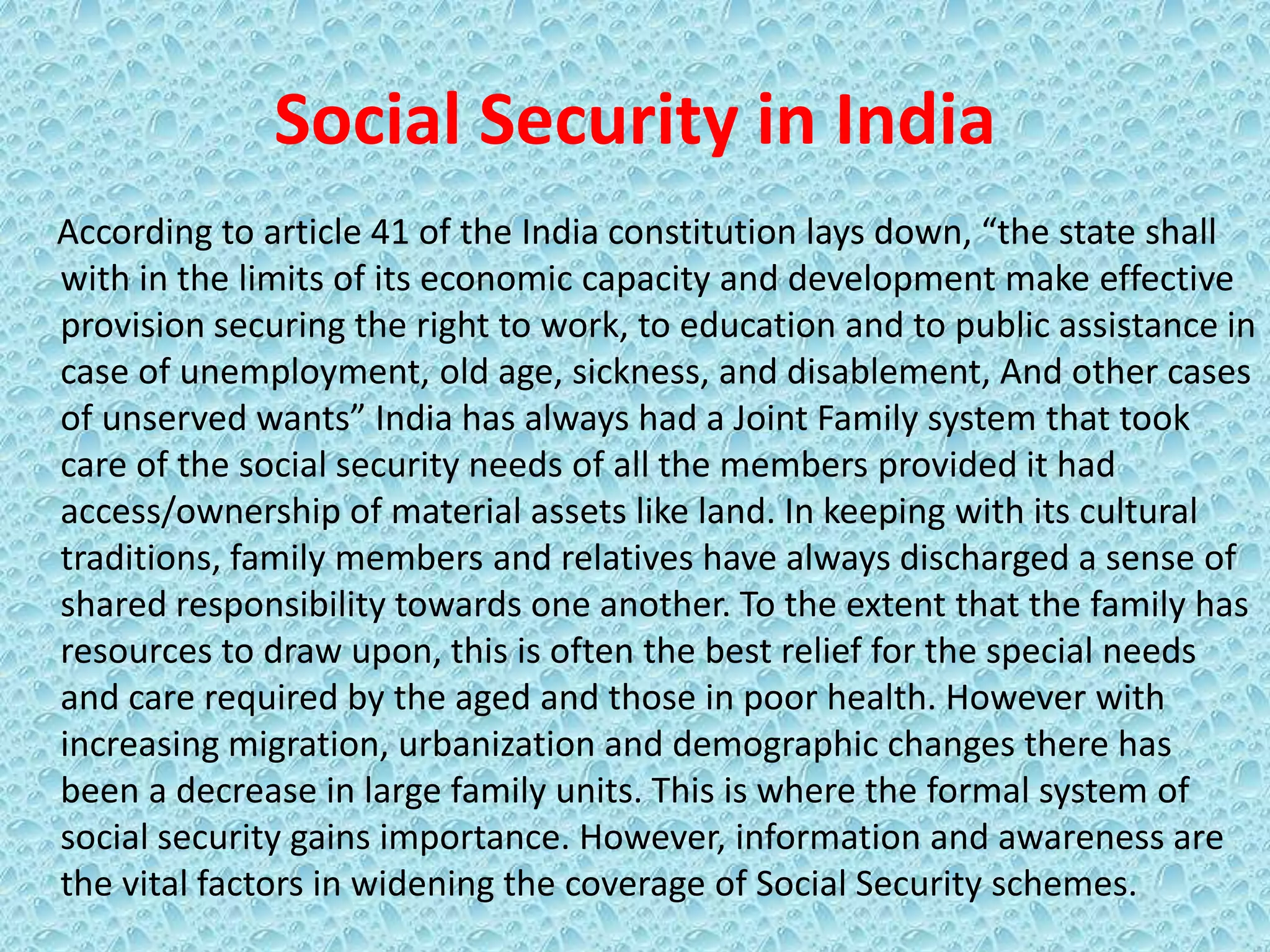 Presentation On Introduction Social Security | PPTX