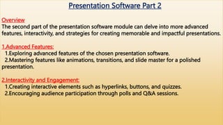 Presentation software part 1 and part 2 of wcms | PPTX
