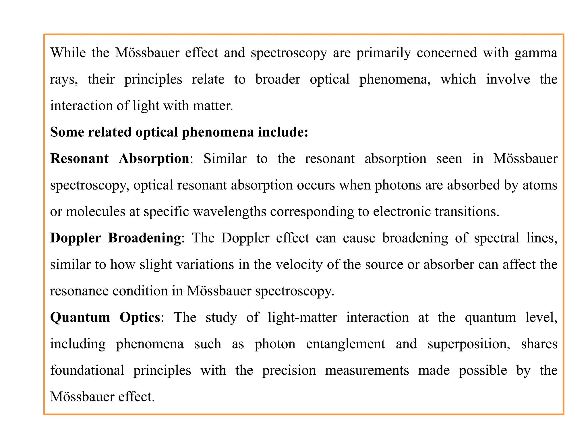 Mossbauer effect and spectroscopy, optical phenomena.pptx