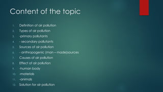 presentations on air pollution class eigh | PPTX