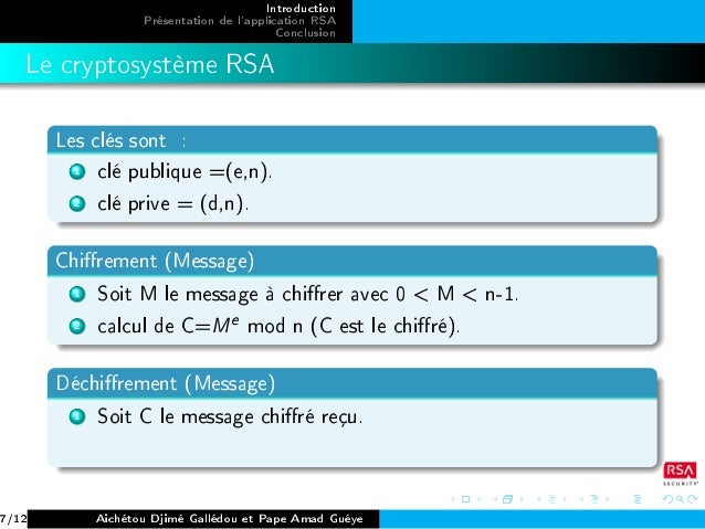 Systeme de chiffrement et signature avec RSA en java