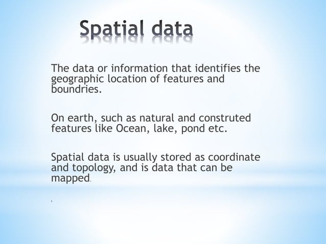 ppt spatial data | PPTX