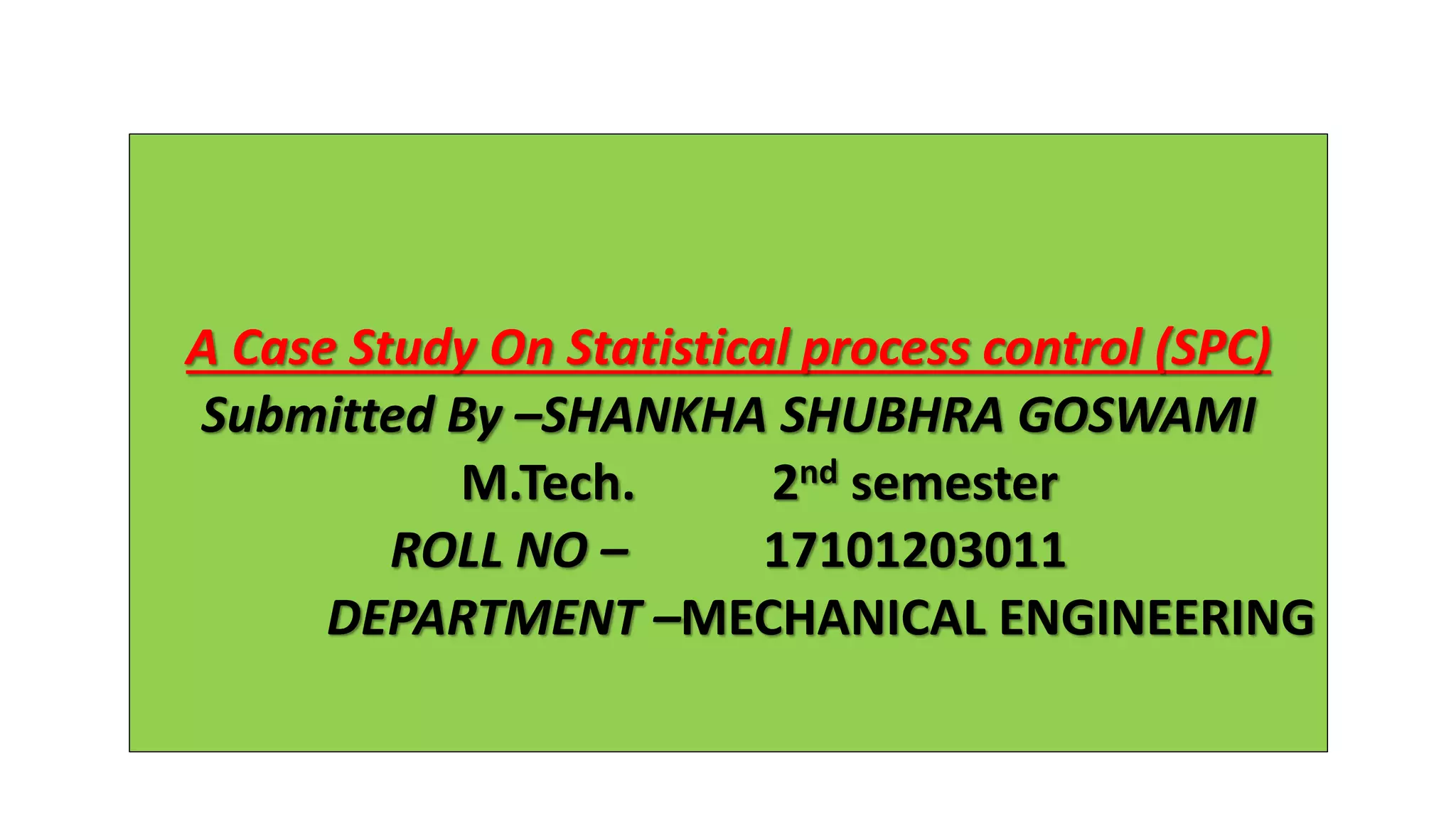 Statistical process control | PPTX