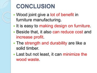 Wood Jointing System in Dining Table | PPT