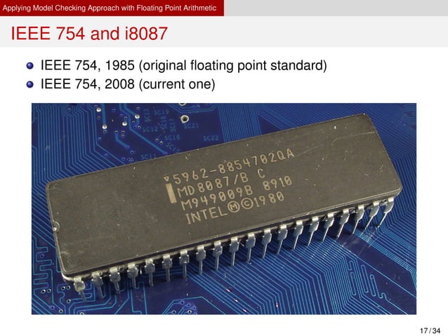 Applying Model Checking Approach With Floating Point Arithmetic For Verification Of Air