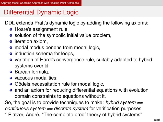 Applying Model Checking Approach With Floating Point Arithmetic For Verification Of Air