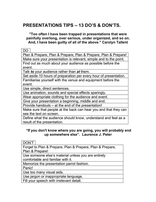 Presentations Tips | PDF