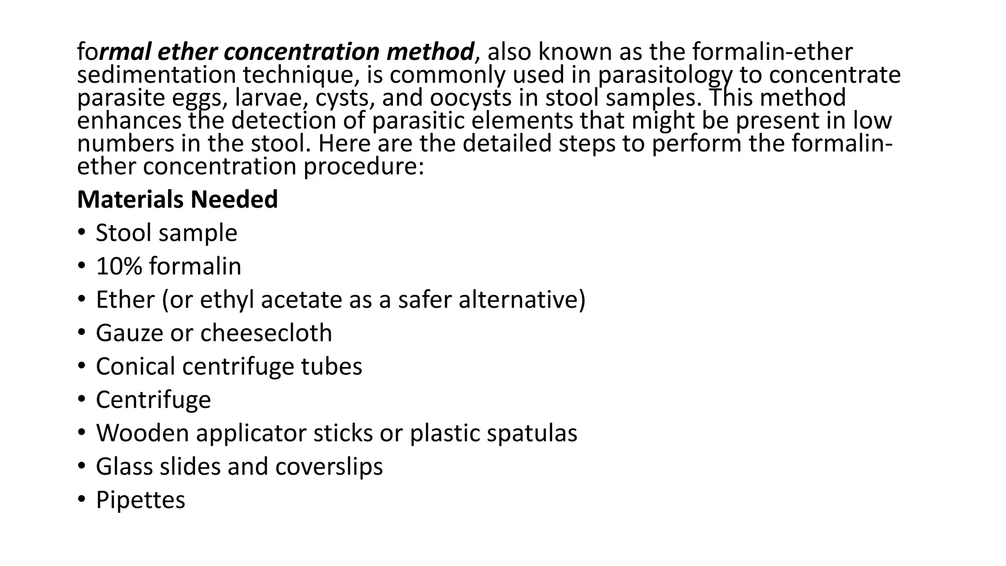 explained procedures for stool sample analysis | PPTX