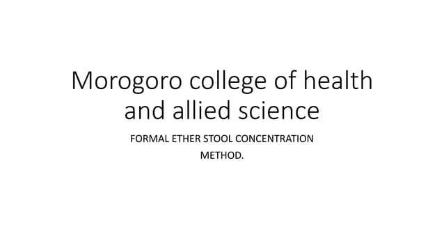 explained procedures for stool sample analysis | PPT