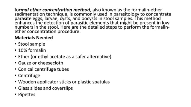 explained procedures for stool sample analysis | PPT
