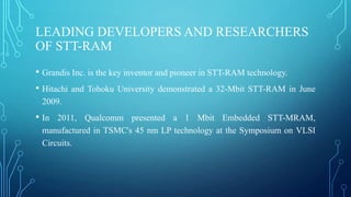 Presentation STT-RAM Survey | PPTX