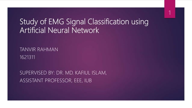 EMG classification using ANN | PPT