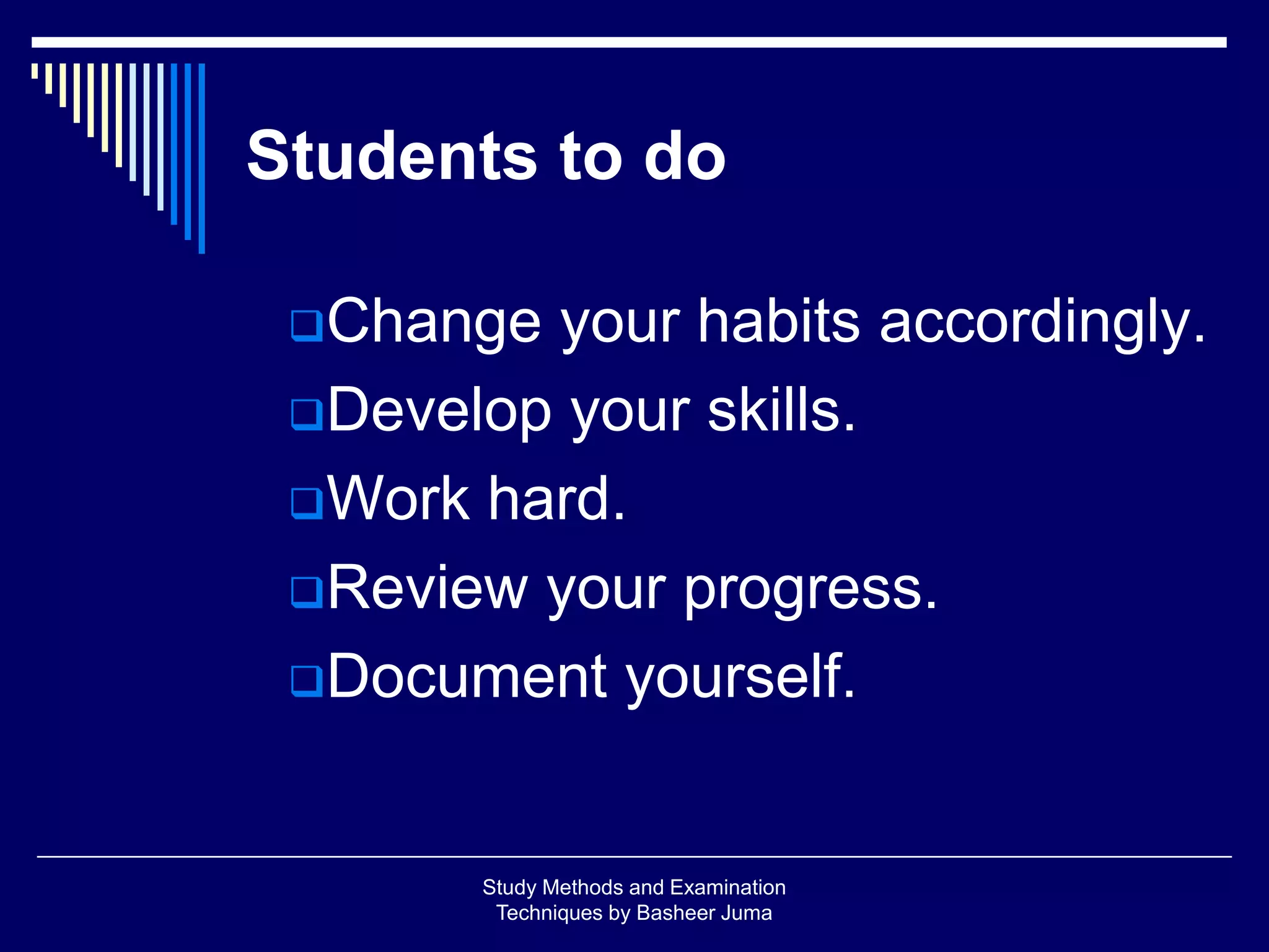 Presentation study methods and examination techniques 2014 | PPT