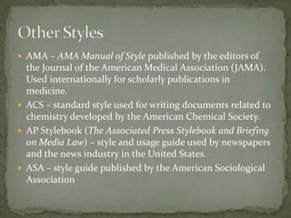 Style Manuals | PPTX