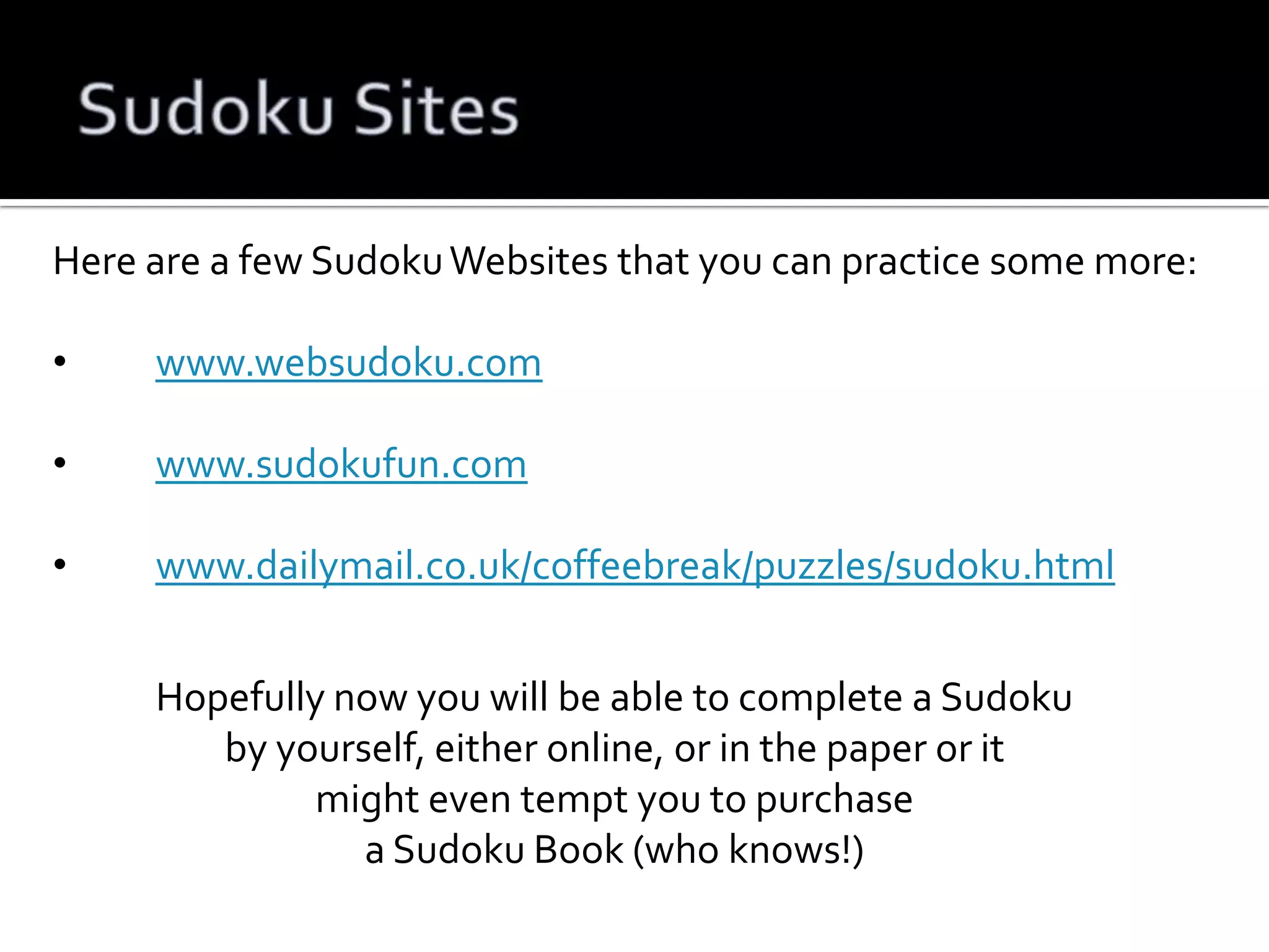 Presentation- How To Sudoku | PPTX