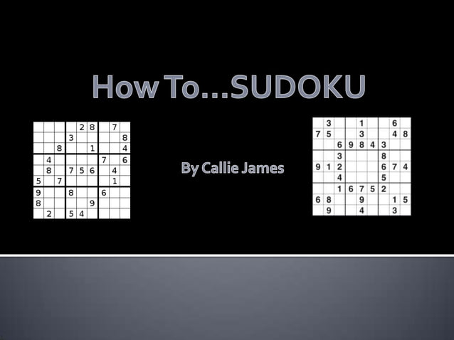 Presentation- How To Sudoku | PPTX