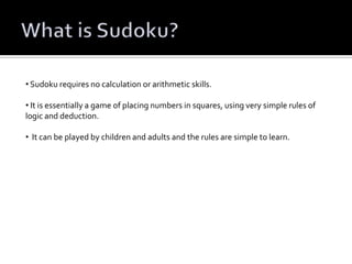 Presentation - Sudoku Assignment | PPTX