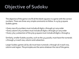 Presentation - Sudoku Assignment | PPTX