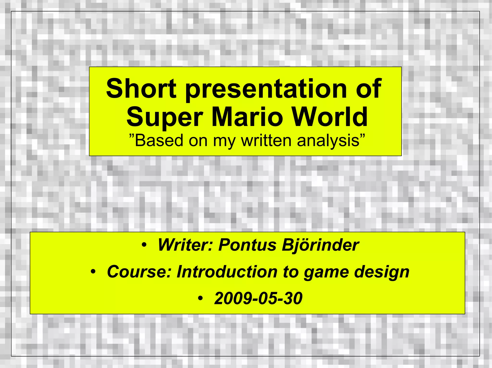 Presentation Super Mario | PPT