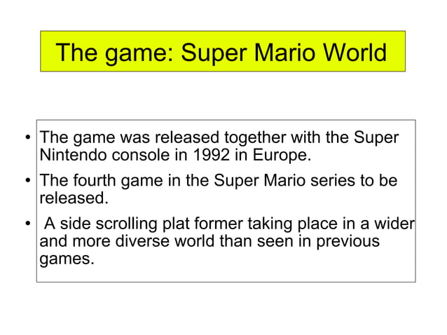 Presentation Super Mario | PPT
