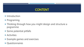 Programming and Activitied | PPT