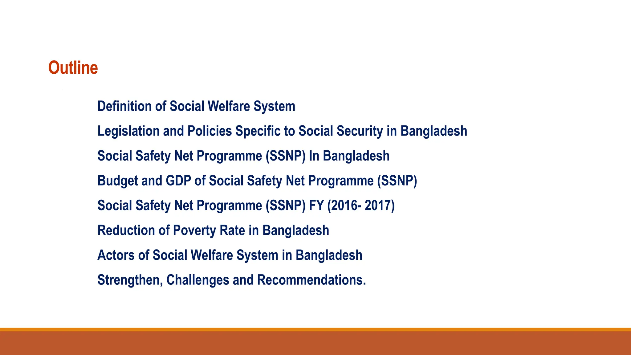 Presentation on Social Welfare Policy in Bangladesh | PPTX