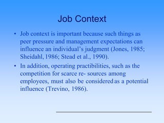 A Model of Ethical Decision making: The Integration of process and ...