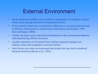 A Model of Ethical Decision making: The Integration of process and ...