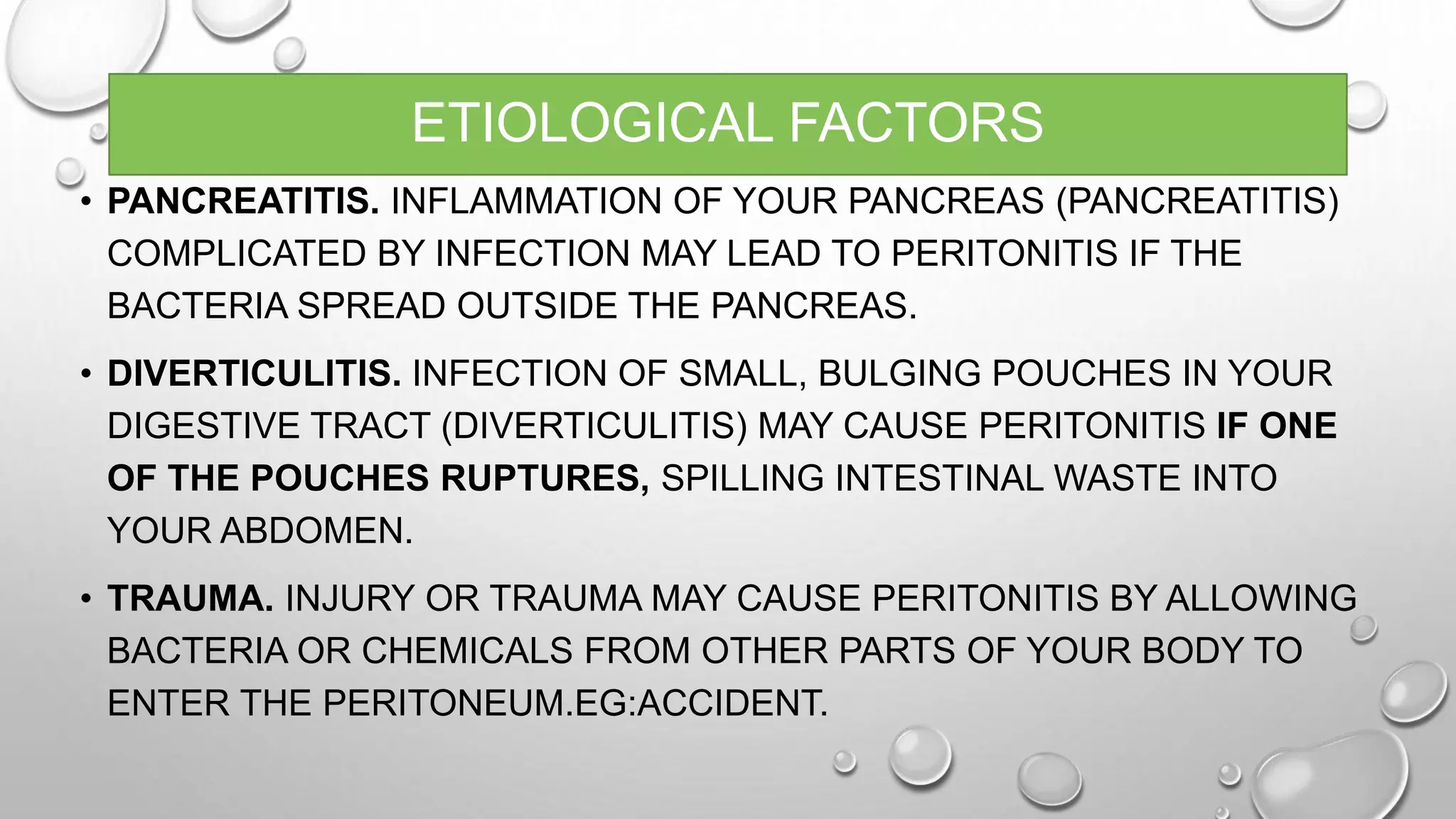 Presentation on peritonitis | PPTX