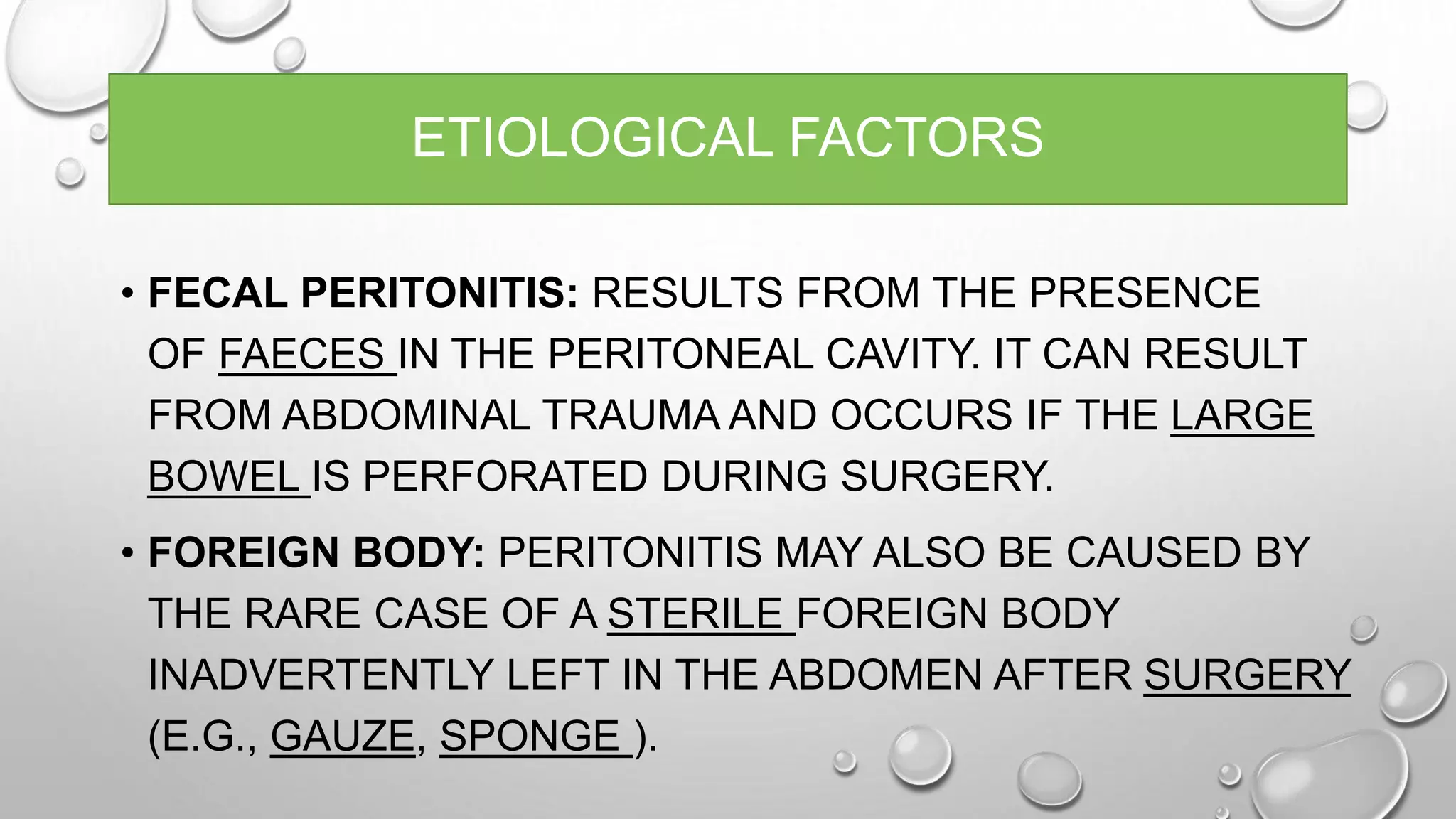 Presentation on peritonitis | PPTX
