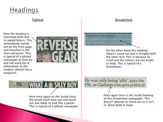 Comparing Broadsheet and Tabloid newspapers | PPTX