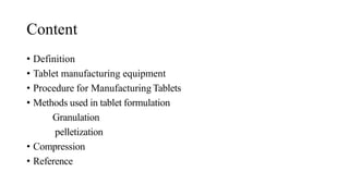 Presentation tablet production madhu k s | PPTX