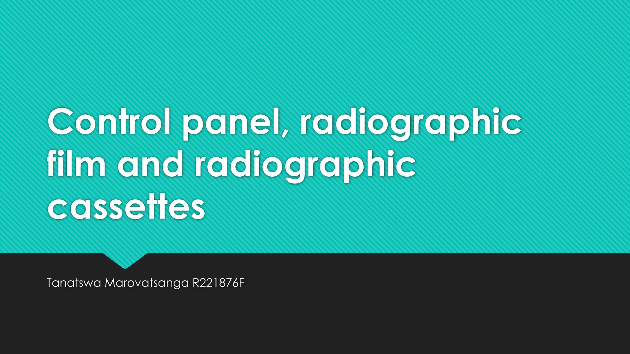 diagnostic imaging control panel: film, cassettes and exposure factors ...