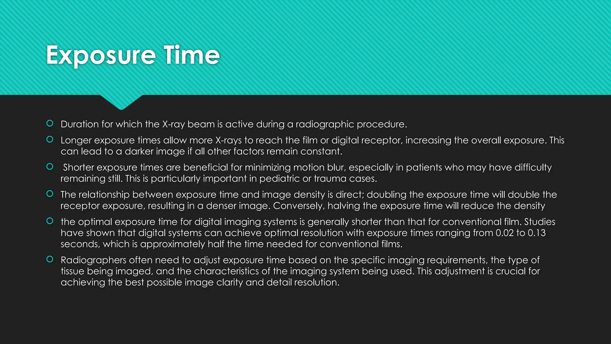 diagnostic imaging control panel: film, cassettes and exposure factors ...