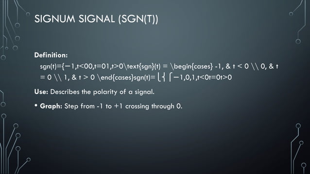 presentation on elementary signals(signals and system) | PPT