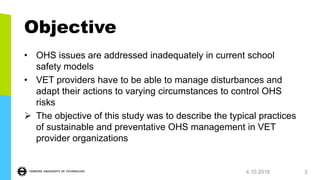 The Management of Occupational Health and Safety in Vocational ...