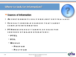 Presentation Tariff Guide for Telecom Consumers | PPT