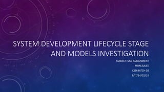 System development life cycle stages and models | PPTX
