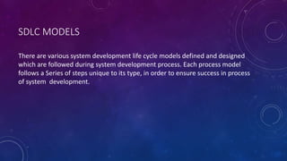 System development life cycle stages and models | PPTX