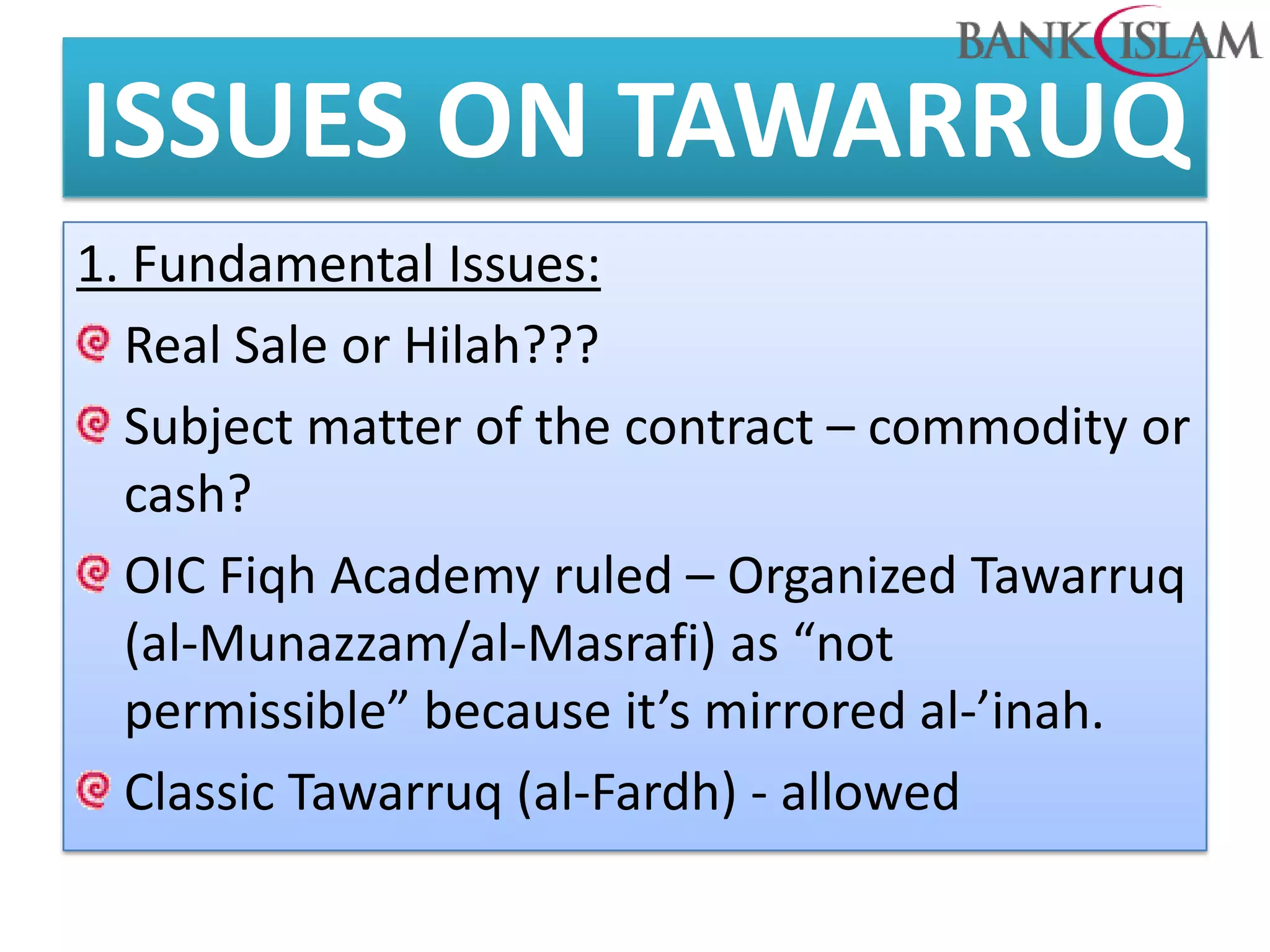 Tawarruq: Islamic Personal Financing | PPTX