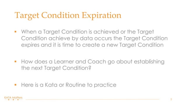 Next Target Condition Kata | PPT | Free Download