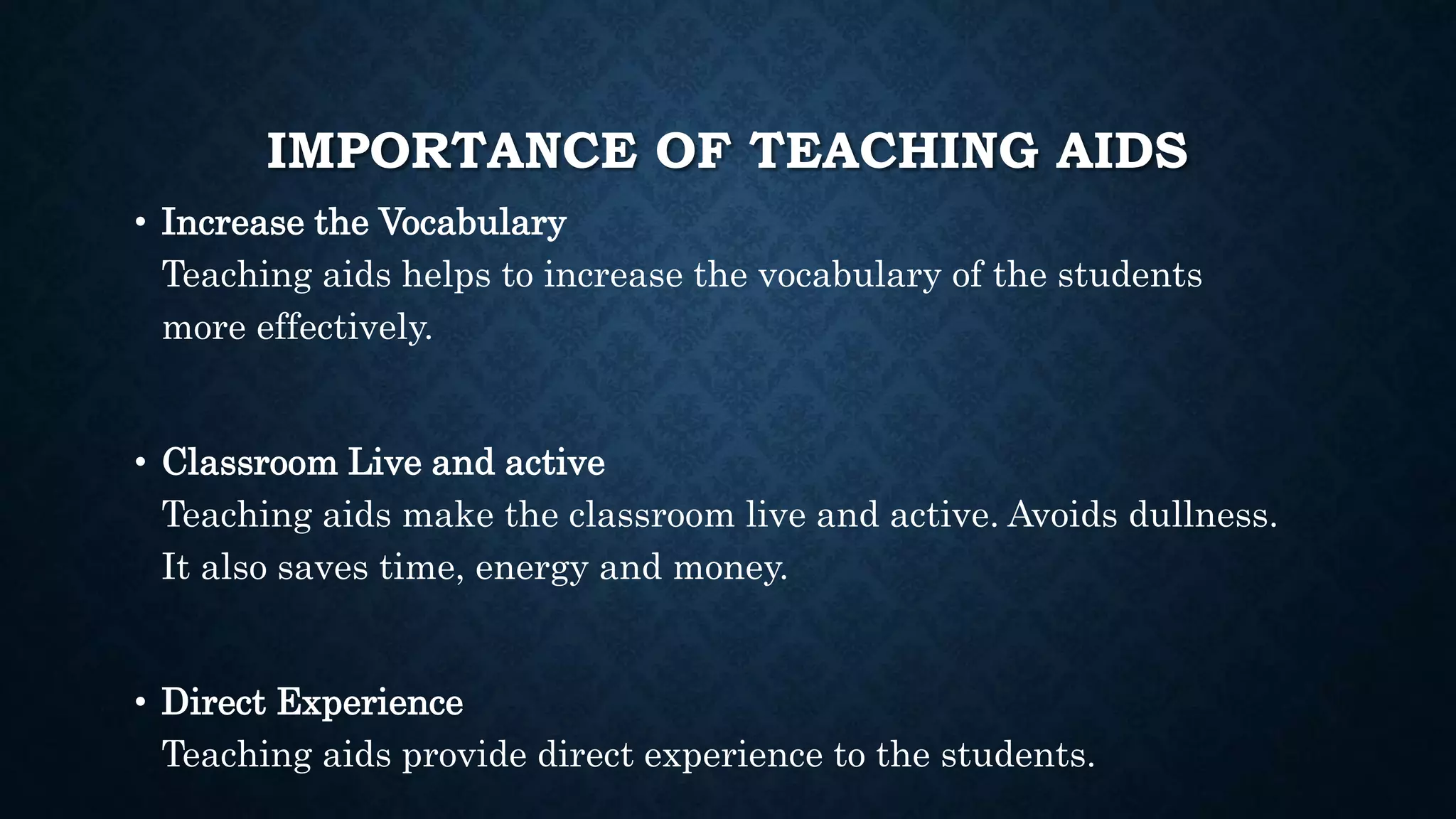 Presentation teaching aids | PPTX